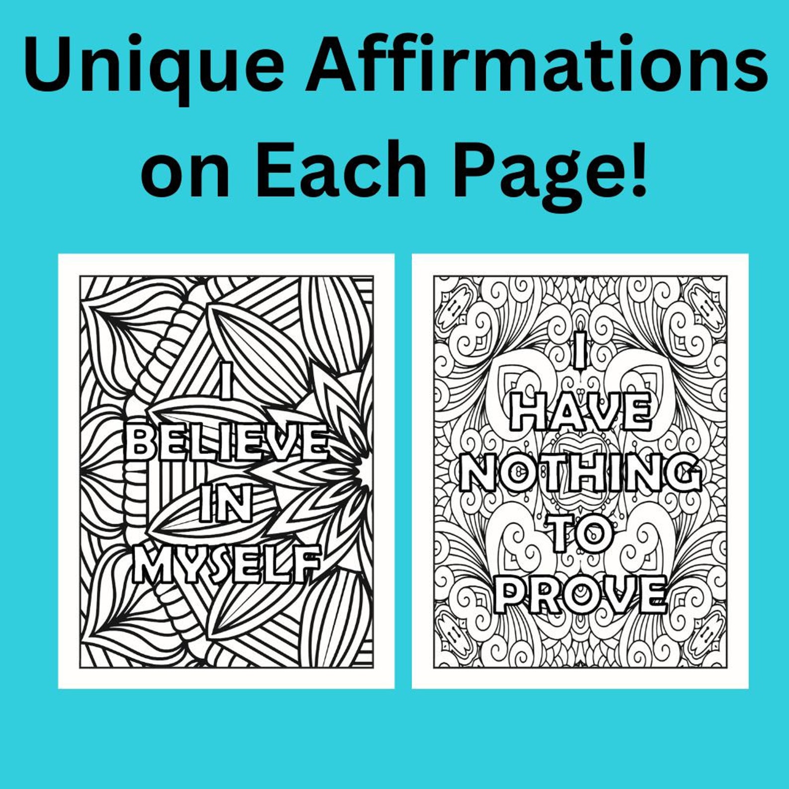 PRINTABLE 40 Affirmation Coloring Pages, Mandala Coloring Page ...