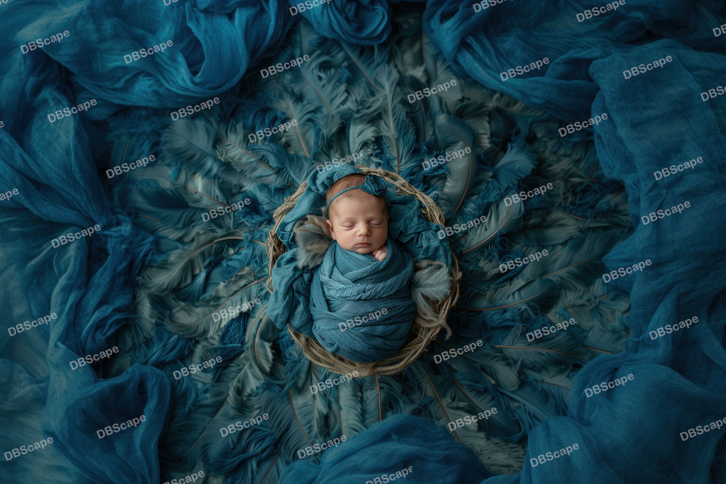 Newborn Digital Backdrop Face Insert, Feather Backdrop, Digital Newborn ...