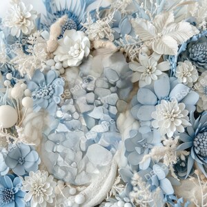 Digital Backdrop Newborn Blue Flower, Baby Magical Newborn, Digital ...