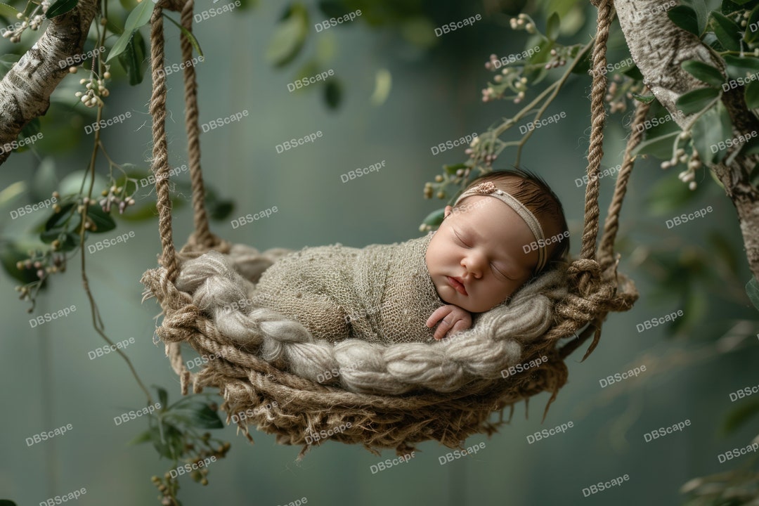 Newborn Magical Forest Tropical Jungle Swing Backdrop. Newborn Baby ...