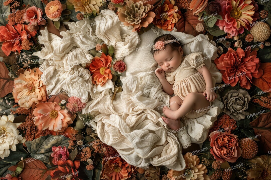 Digital Backdrop Newborn Flower, Newborn Overlay Spring Blossom Field ...