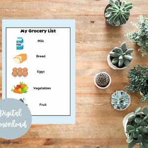 Printable Visual Grocery List for Early Leaners Mommy's Helper ...