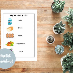 Printable Visual Grocery List for Early Leaners Mommy's Helper ...