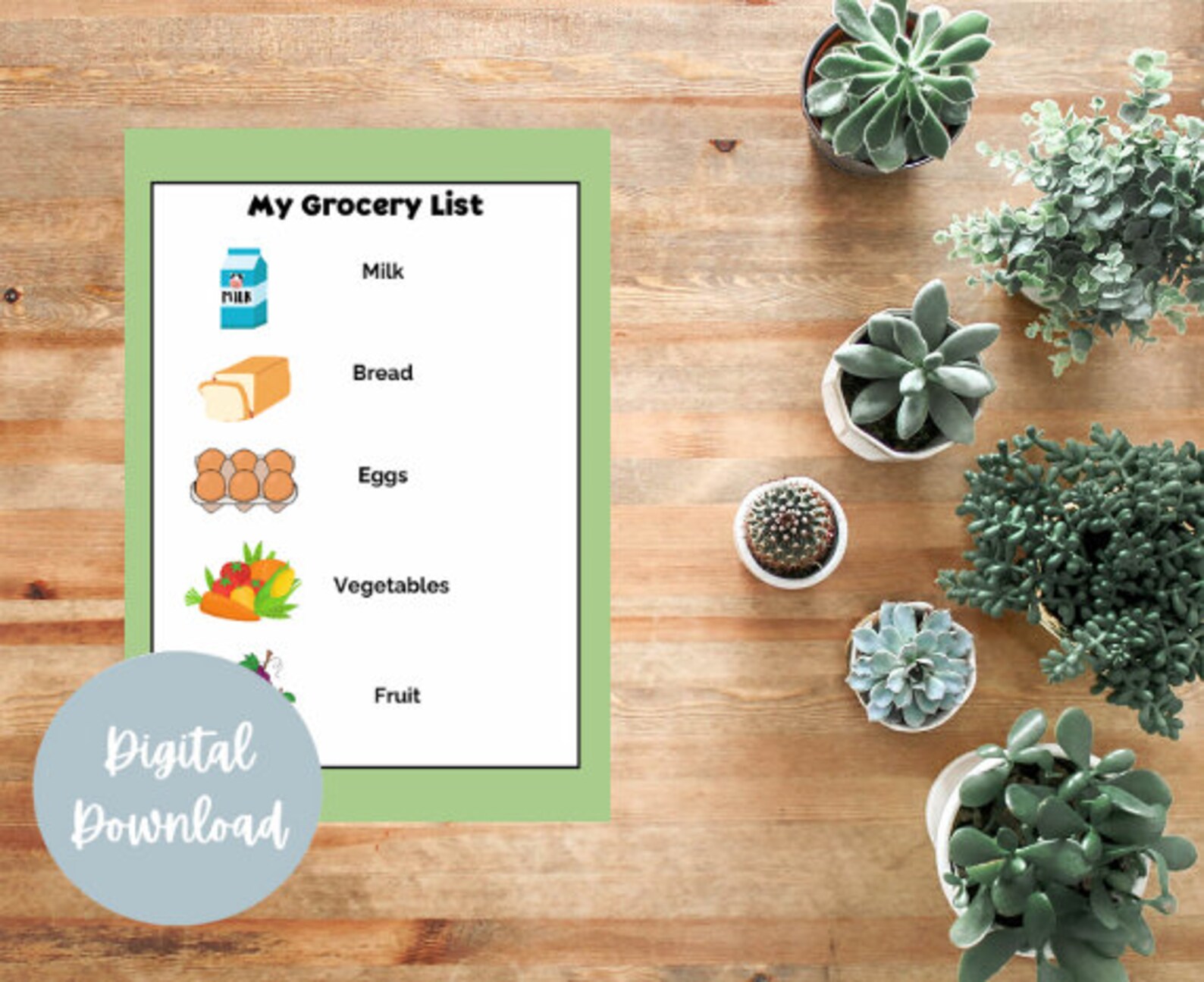 Printable Visual Grocery List for Early Leaners Mommy's Helper ...