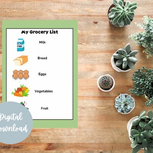 Printable Visual Grocery List for Early Leaners Mommy's Helper ...