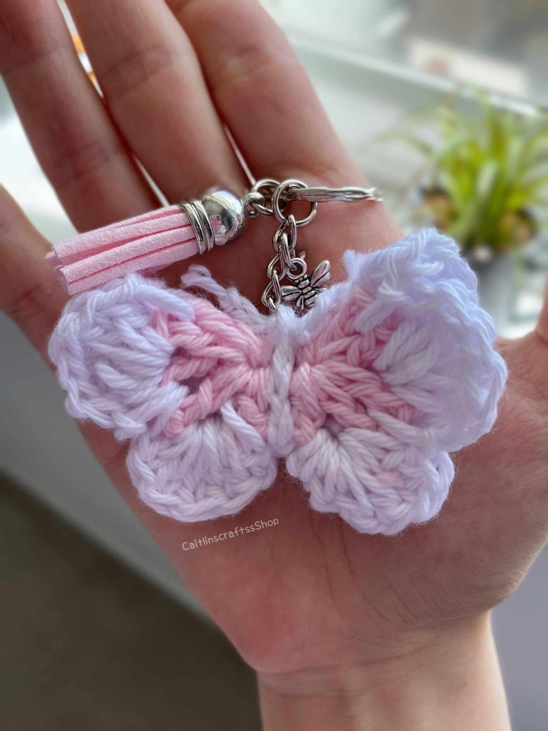 Hand-crocheted Butterfly Keychain | Crochet | Butterfly | Accessory ...