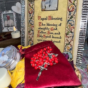Pope St Francis Miraculous Rosary Blessed Miracle Prayer Card Papal ...
