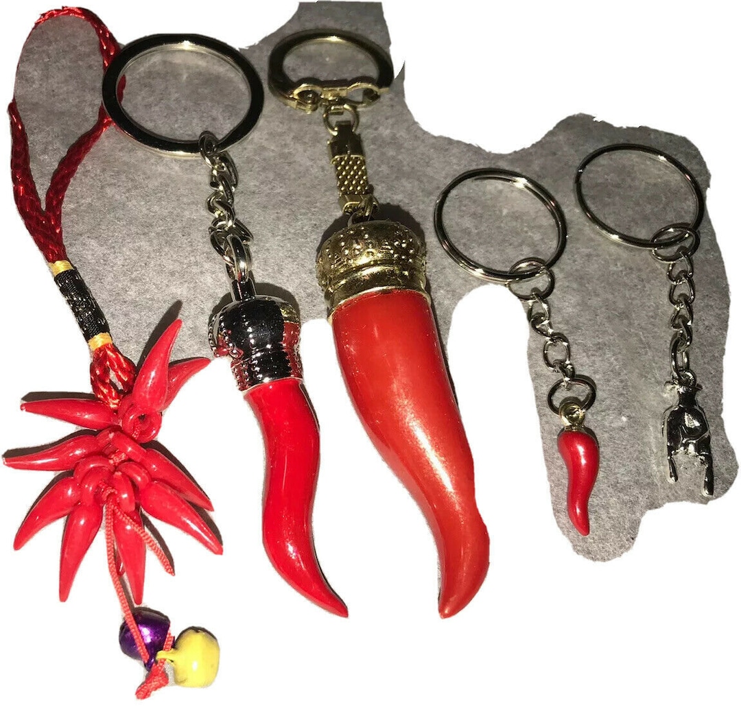 Italian Red Cornicelli Amulets Evil Eye Malocchio 5 Amulets Bonus real ...