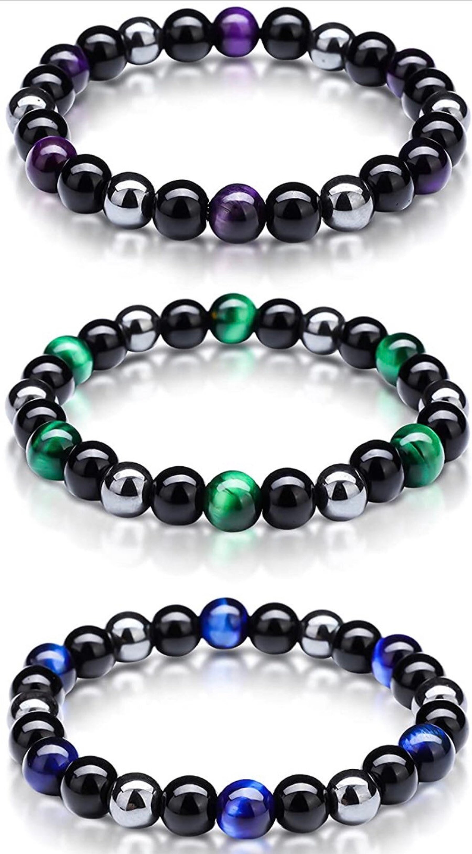 Triple protection bracelets including hematite black | Etsy