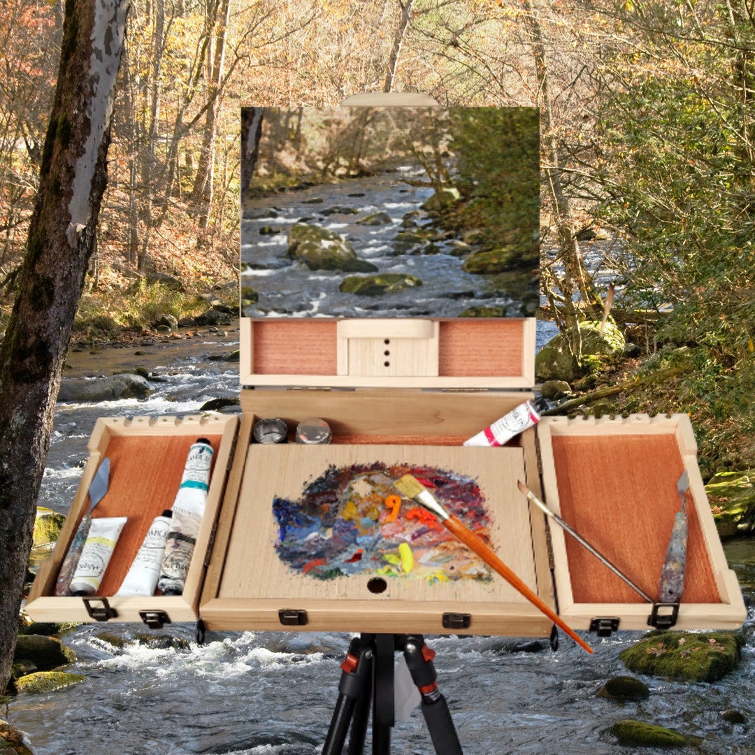 Plein Air Pochade Box: Solid Wood Painting Kit, Artist Gift - Etsy