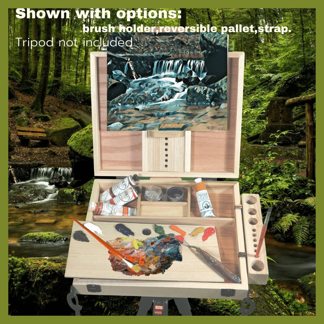 Plein Air Pochade Box: Solid Wood Painting Kit With Palette - Etsy
