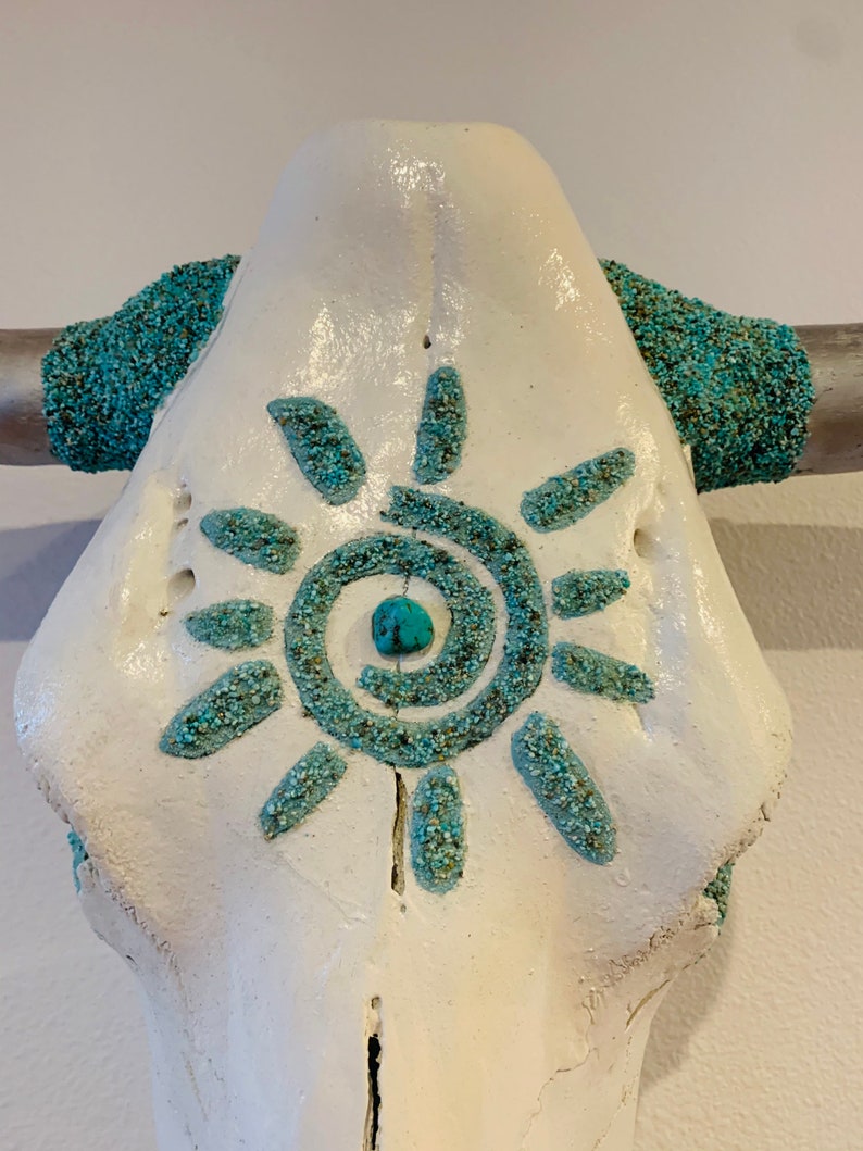 Authentic Hand Crafted Turquoise Inlay Steer Skull Wall Art - Etsy