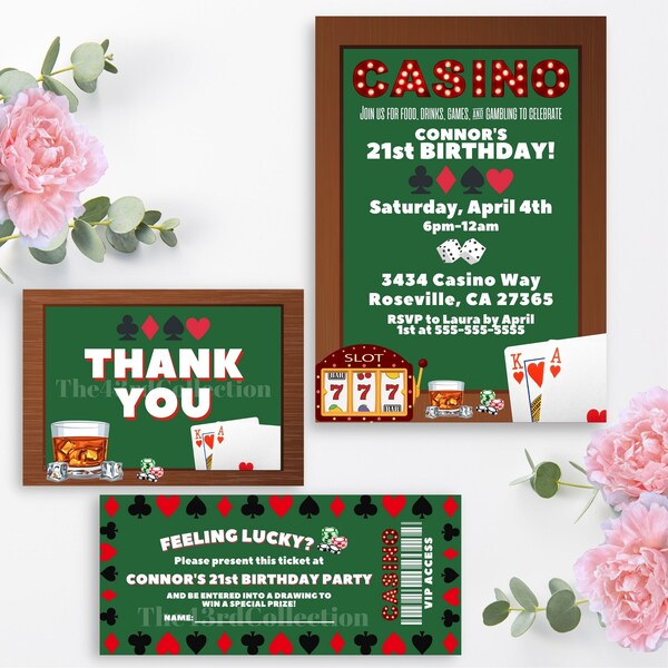 Las Vegas 21st Birthday Invitation - Etsy