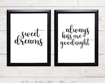 Goodnight Wall Art | Etsy
