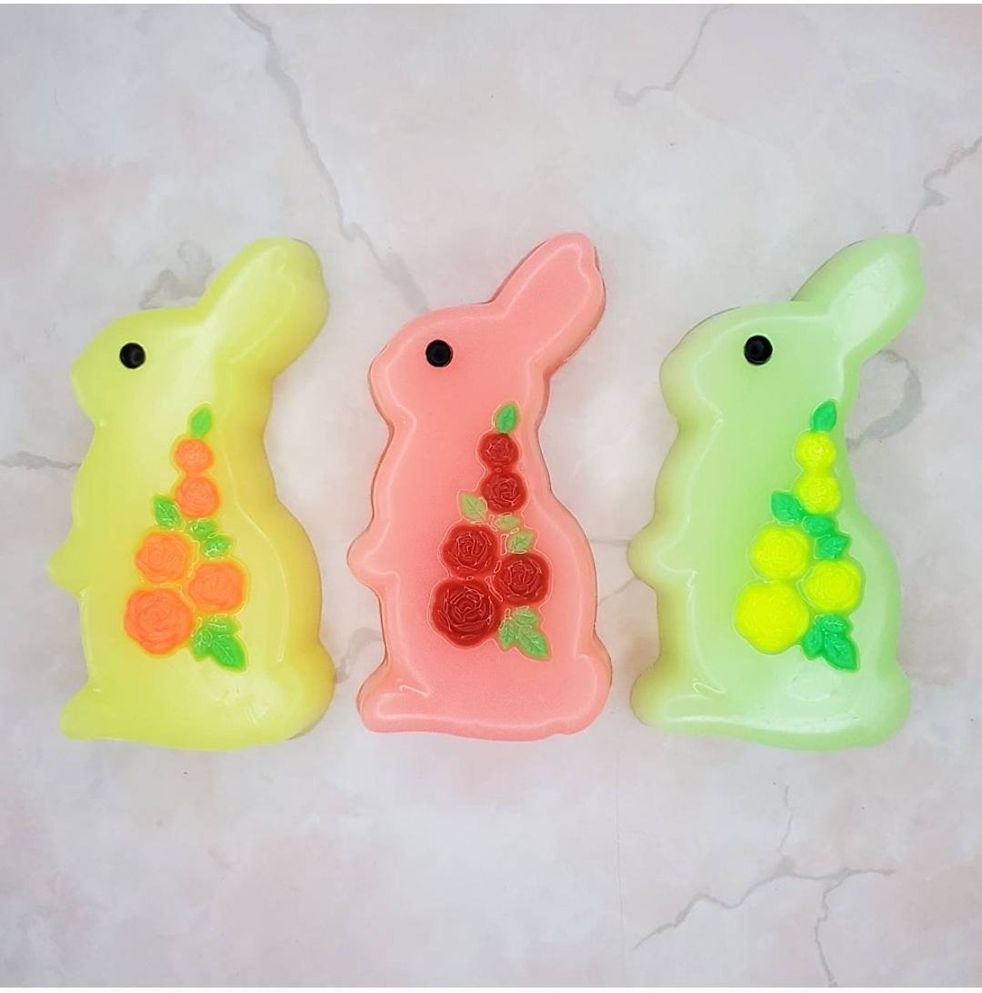 Bunny Soap. Rabbit Soap. Decorative Bunny With Roses Shaped Soap ...