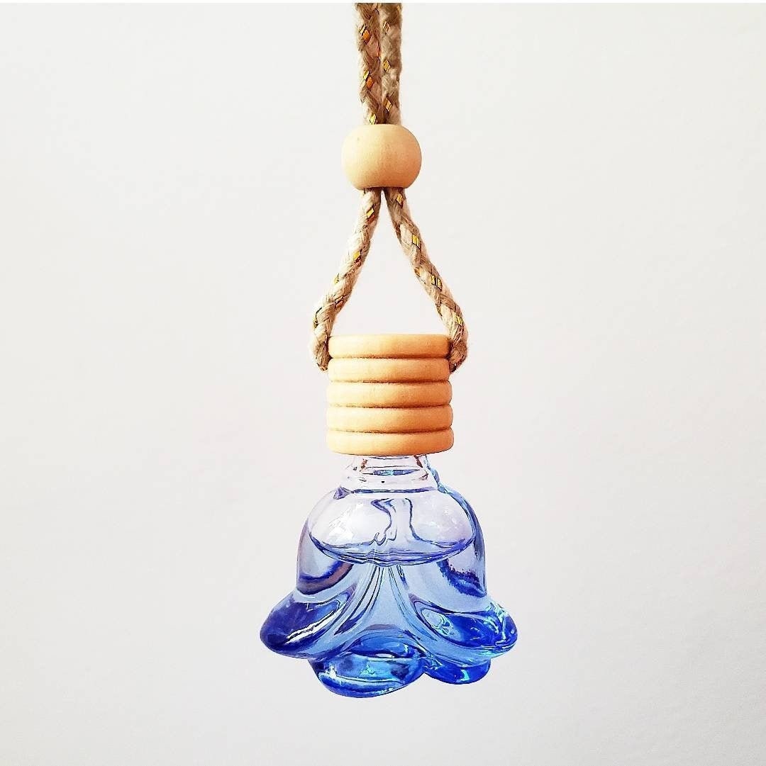 Scent Diffuser. Elegant Blue Rose Glass Bottle Scent Car Diffuser ...