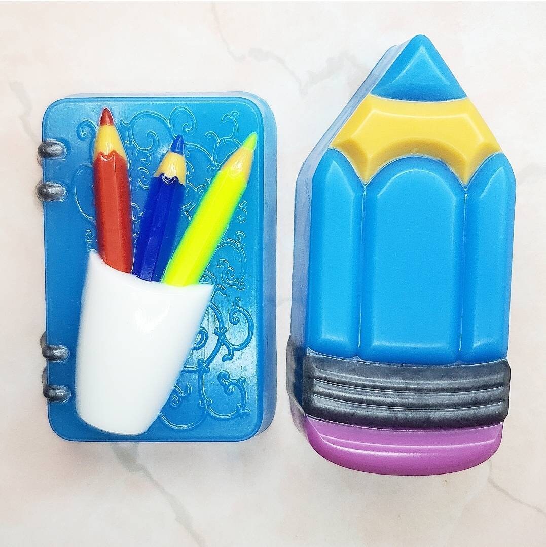 Pencil and Notebook Soap Gift Set. Decorative Pencil and Notebook ...