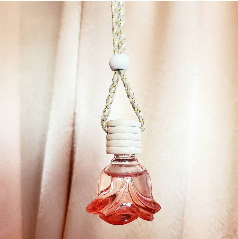 Scent Diffuser. Elegant Red Rose Glass Bottle Scent Car - Etsy
