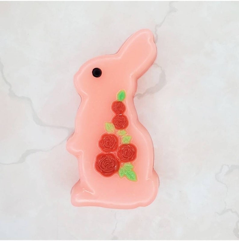 Bunny Soap. Rabbit Soap. Decorative Bunny With Roses Shaped Soap ...