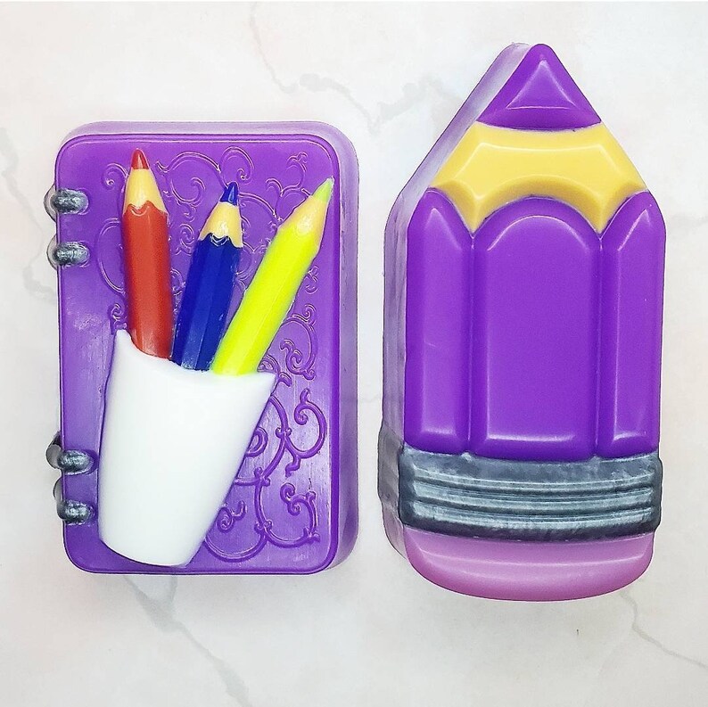Pencil and Notebook Soap Gift Set. Decorative Pencil and Notebook ...