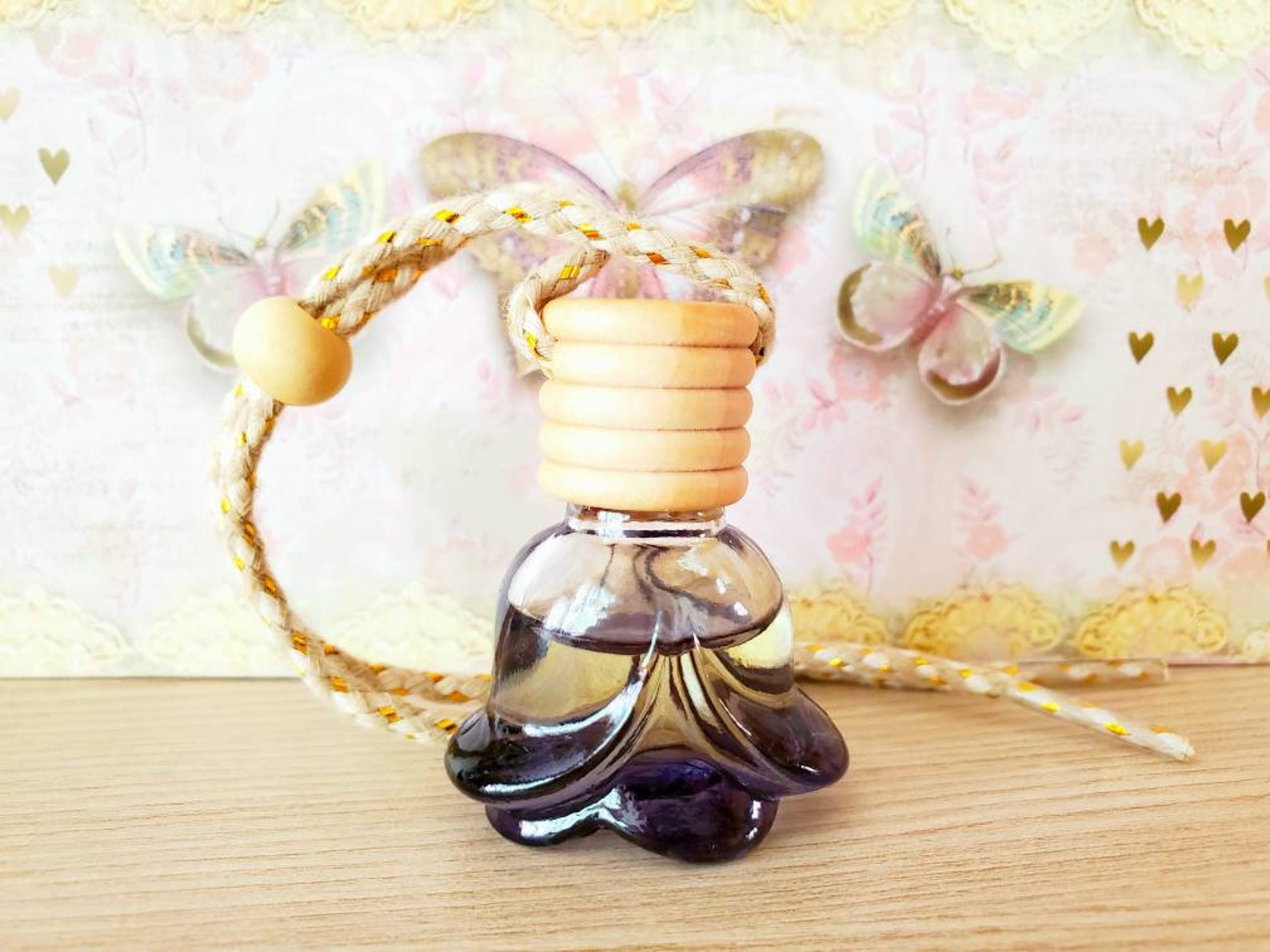 Scent Diffuser. Elegant Rose Glass Bottle Scent Car Diffuser. Small Space Diffuser Air Freshener ...