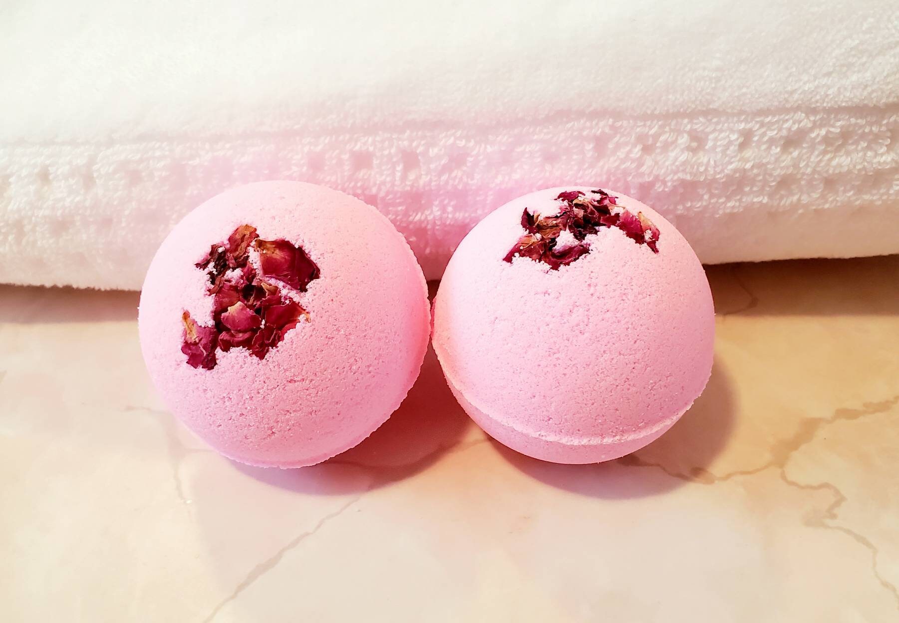 Rose Bath Bomb Bath Fizzy. Pink Vegan Bath Bombs. Cruelty Free Bath ...