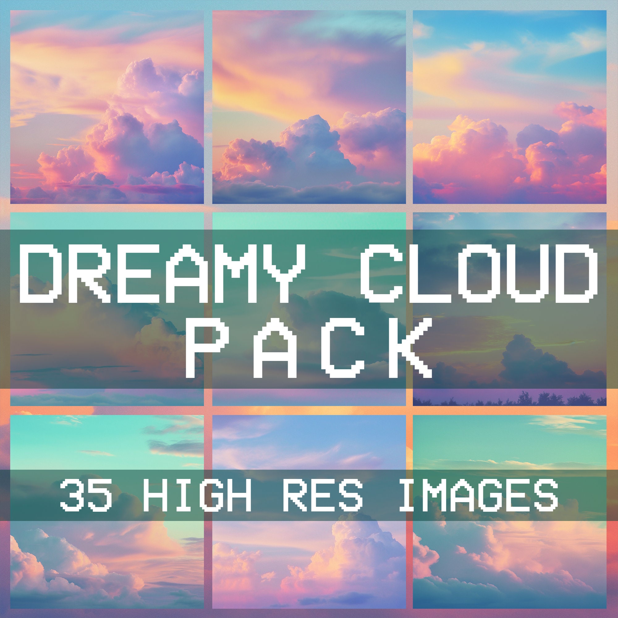 Dreamy Cloud Pack, Dreamcore Vaporwave Aesthetic Pastel Y2K Kawaii ...