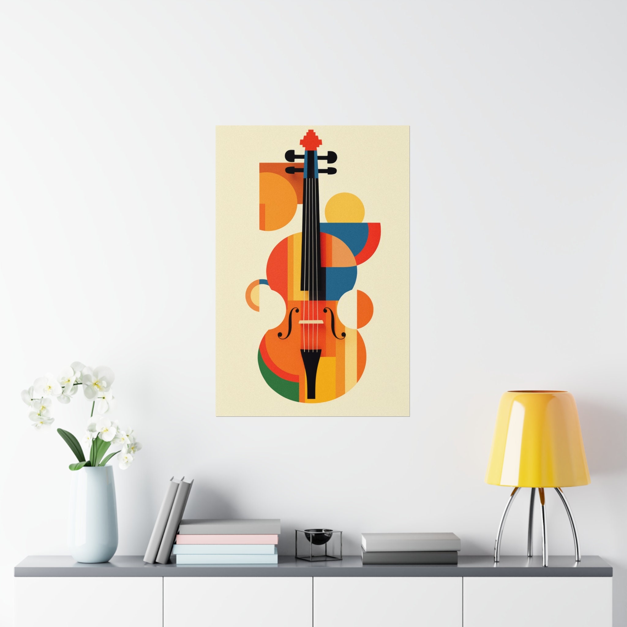 Abstract Violin Viola Poster Art Print | Bauhaus, Geometric, Cello ...
