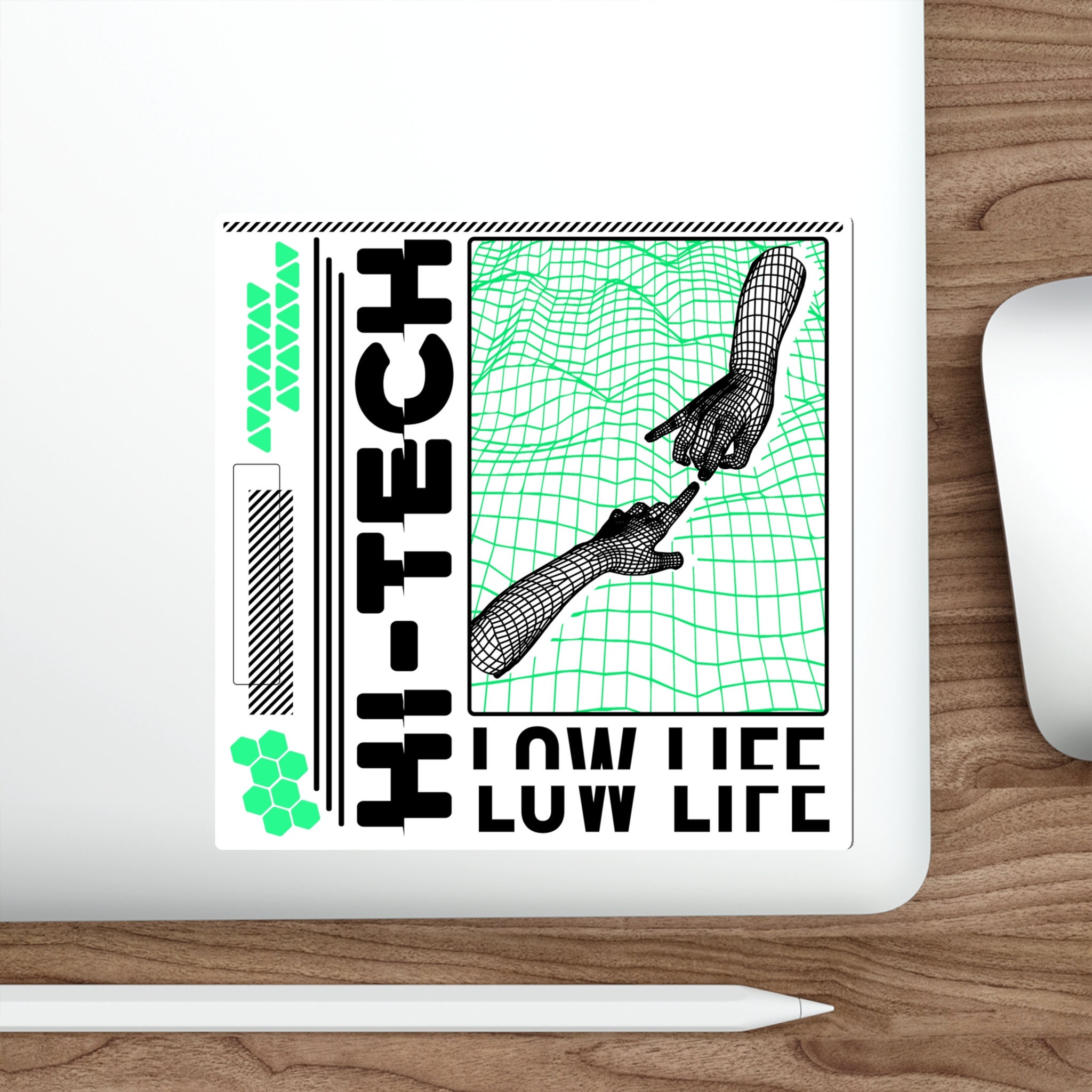 Hi Tech Low Life Sticker Vinyl | Cyberpunk Vaporwave Outrun Aesthetic ...