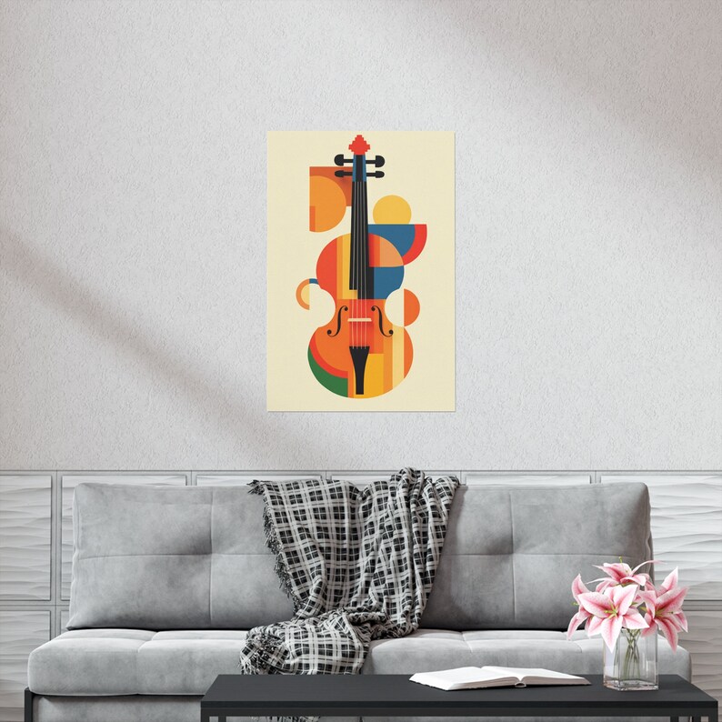 Abstract Violin Viola Poster Art Print | Bauhaus, Geometric, Cello ...