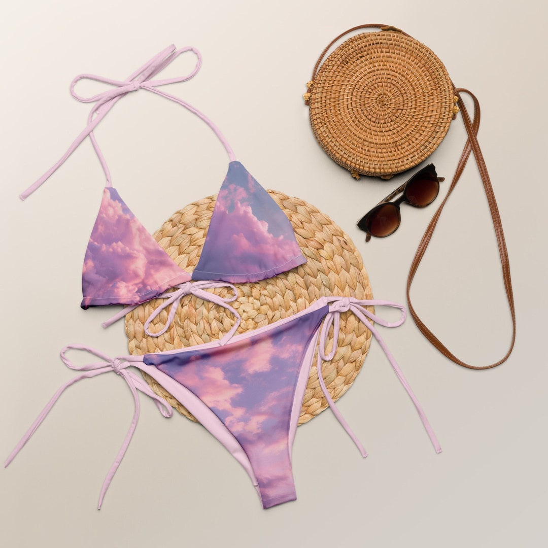 Dreamy Cloud String Bikini, Recycled Two Piece, Dreamcore Vaporwave ...