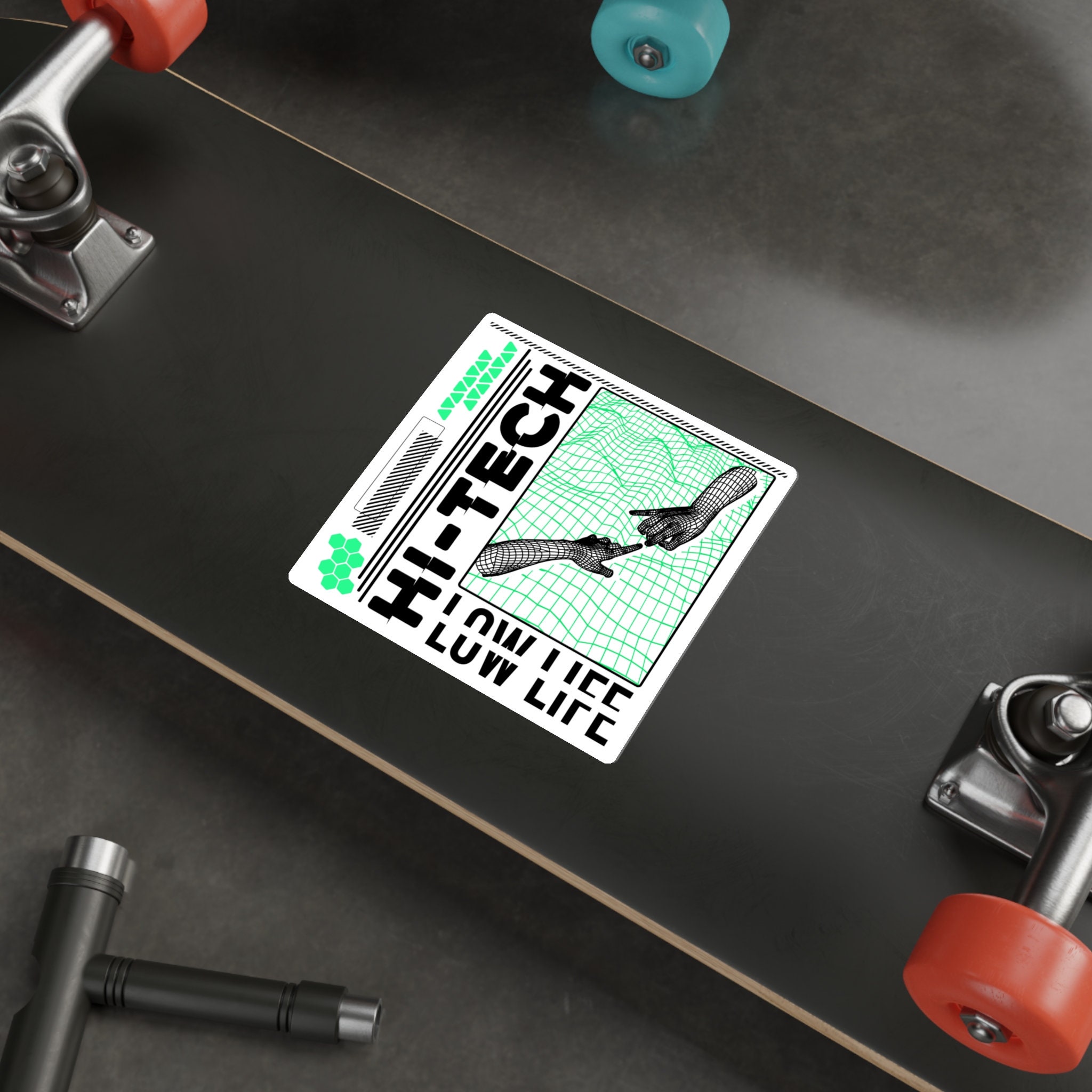 Hi Tech Low Life Sticker Vinyl Cyberpunk Vaporwave Outrun Aesthetic ...