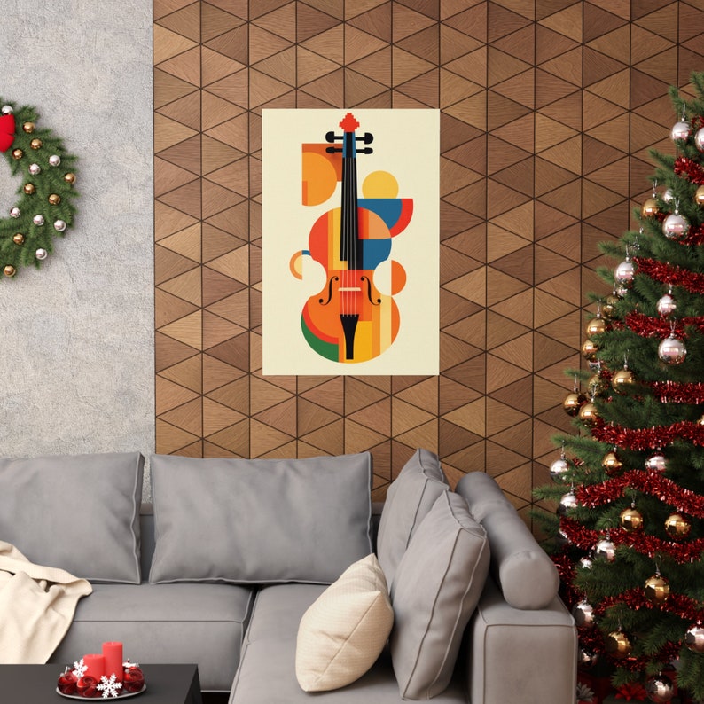 Abstract Violin Viola Poster Art Print | Bauhaus, Geometric, Cello ...
