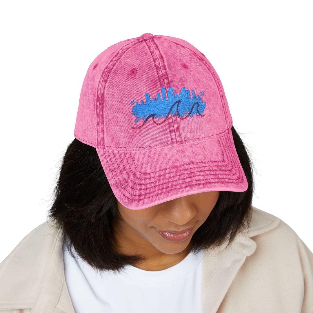 Htown Skyline Wave Vintage Design, Houston Gift, Summer Hat, Baseball ...