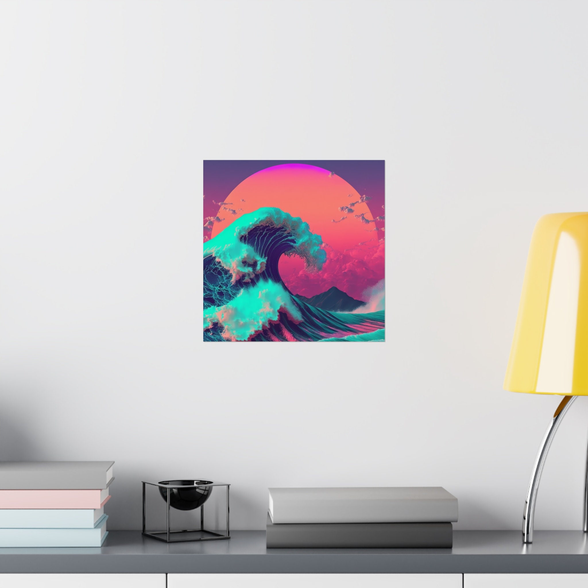 Vapor / Wave Poster Vaporwave Aesthetic Matte Square Poster Art Print ...