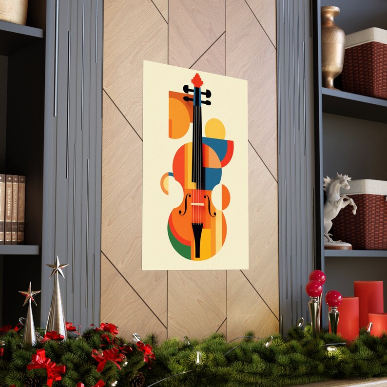 Abstract Violin Viola Poster Art Print | Bauhaus, Geometric, Cello ...