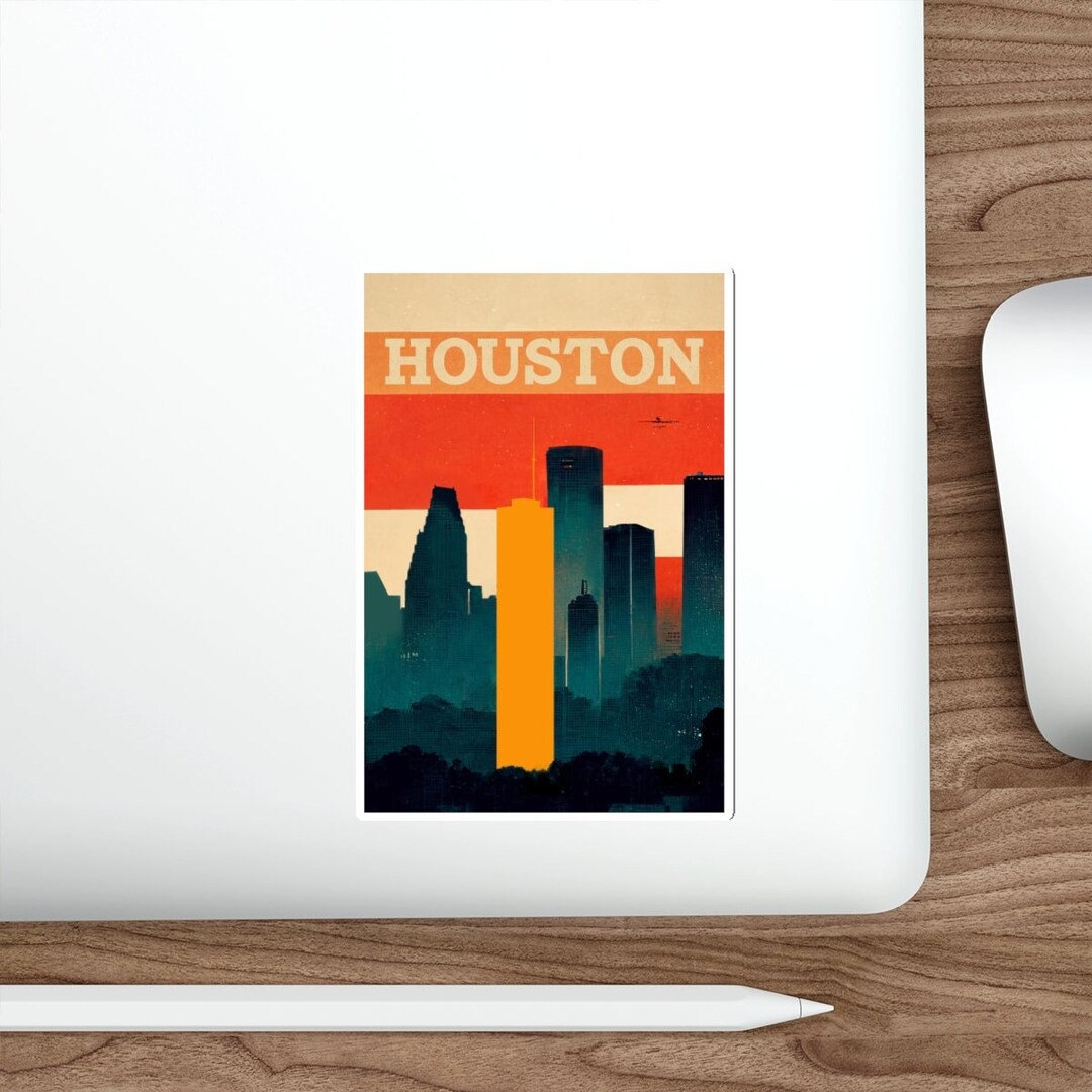 Retro Houston Skyline Sticker Vinyl Decal | 2x2" - 6x6" - Etsy