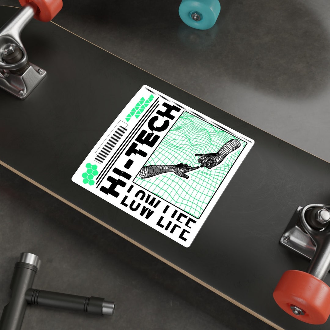 Hi Tech Low Life Sticker Vinyl | Cyberpunk Vaporwave Outrun Aesthetic ...
