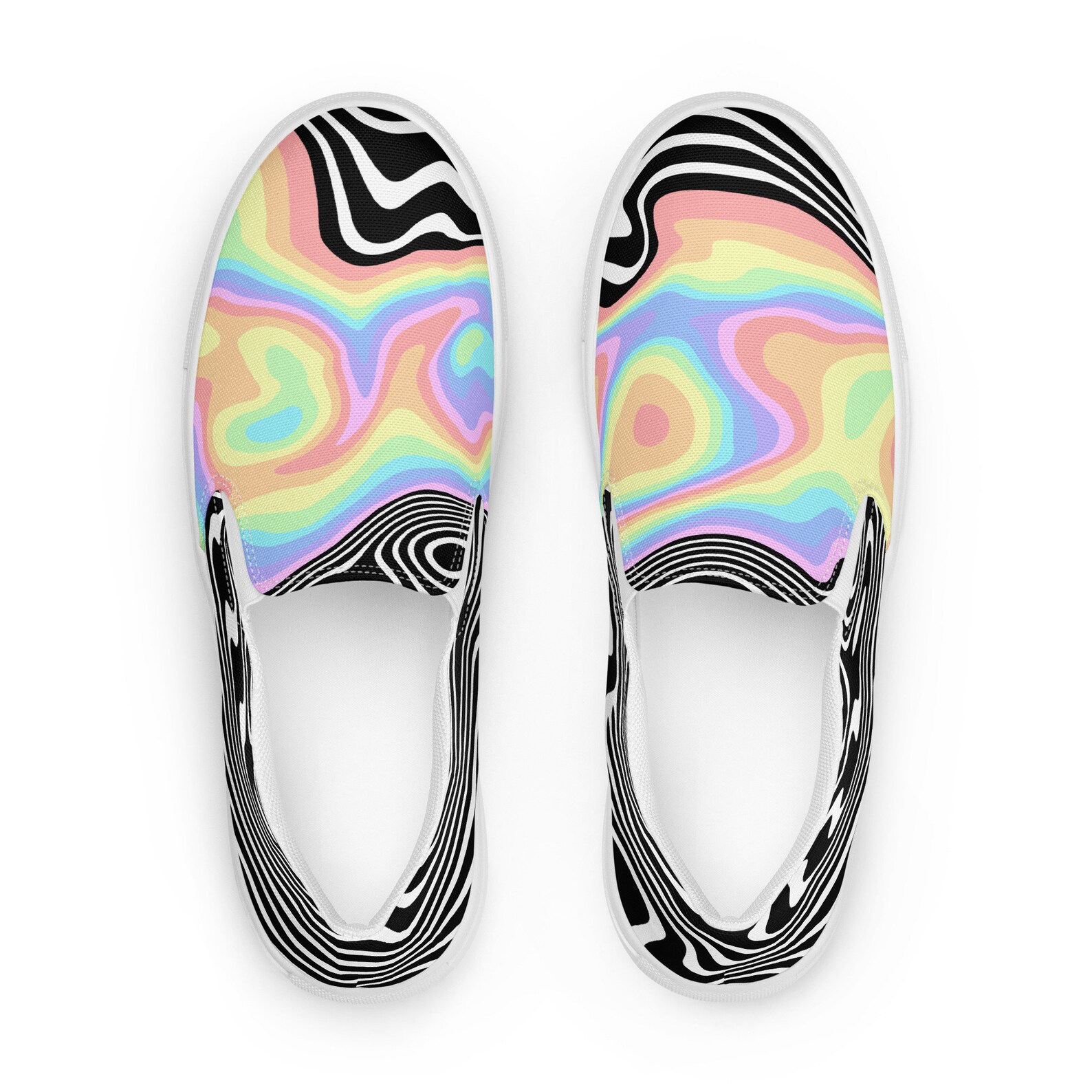 Trippy RGB Melt Women’s Slip-on Canvas Shoes - Psychedelic Y2K ...