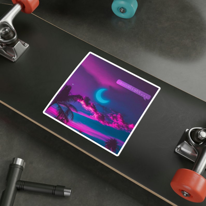 Goodnight... Text Msg Sticker | Vaporwave Night Sky Y2K Aesthetic ...
