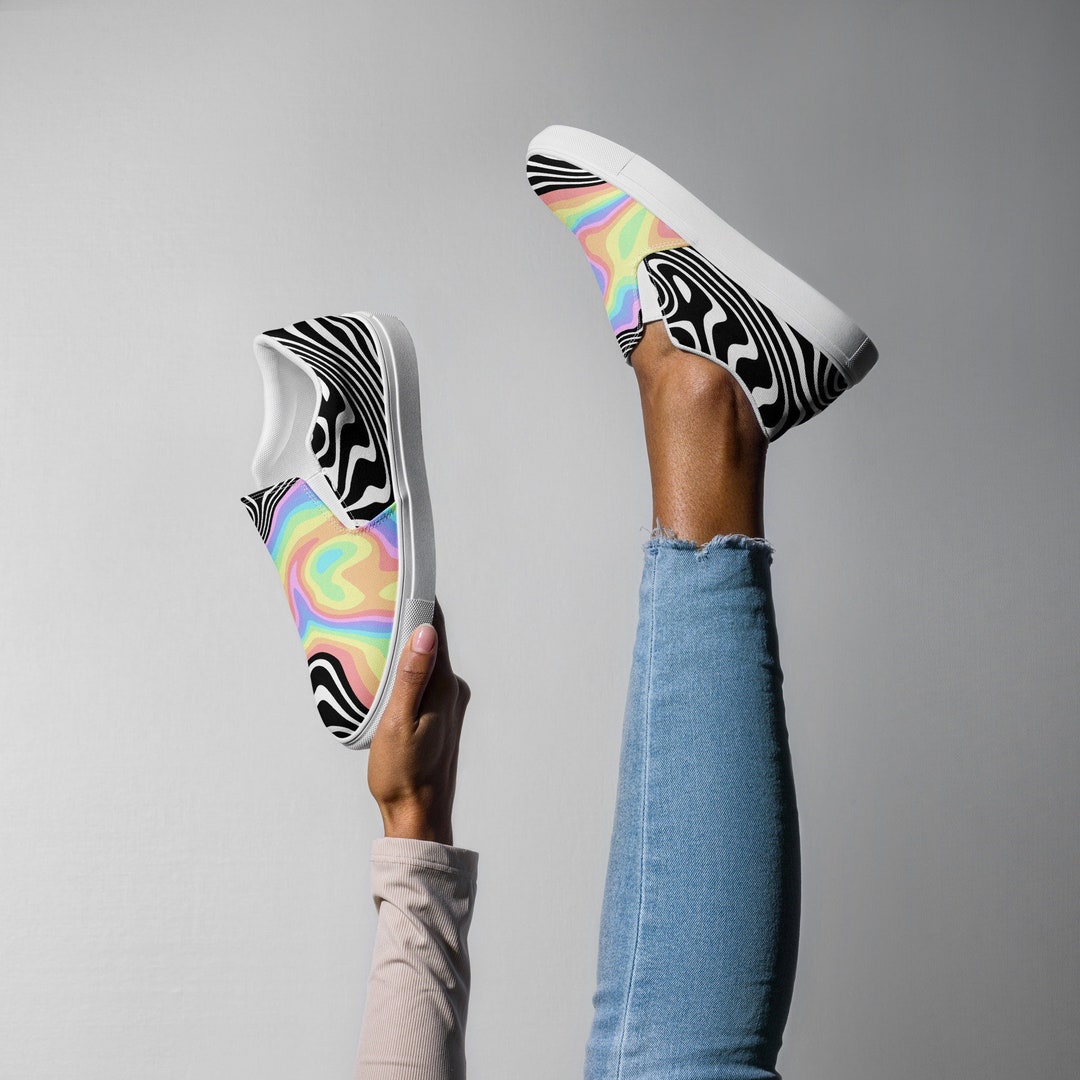 Trippy RGB Melt Women’s Slip-on Canvas Shoes - Psychedelic Y2K ...