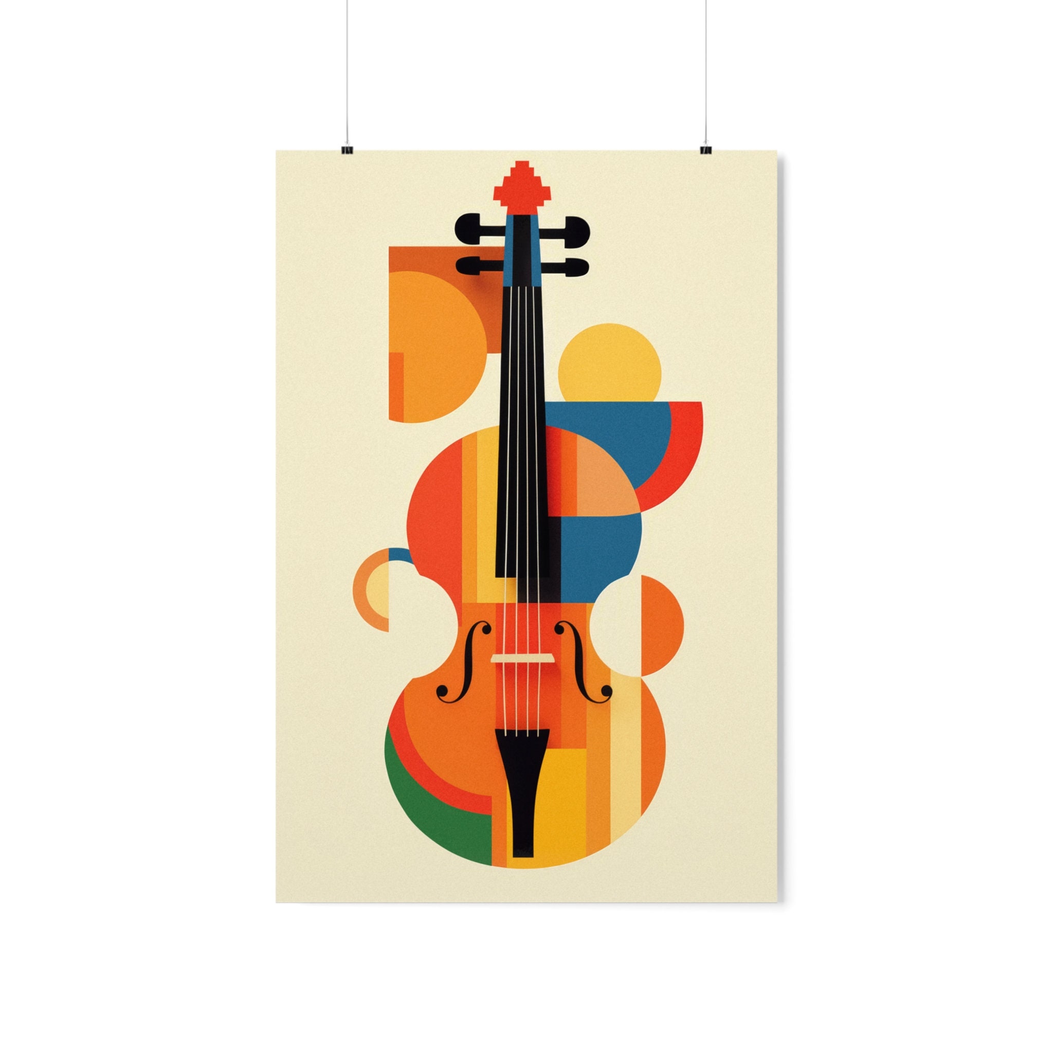 Abstract Violin Viola Poster Art Print | Bauhaus, Geometric, Cello ...