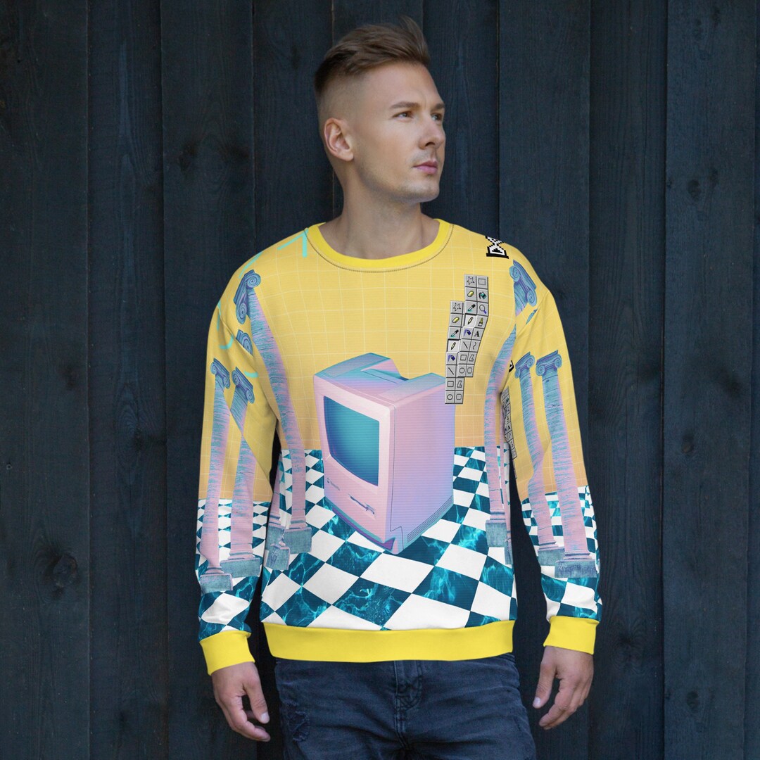 Vaporwave Mac Sweatshirt | Webcore Aesthetic Sweater - Etsy