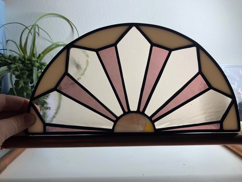 Stained Glass Pink Sunbeam, Handmade Window Decor, Wall Decor - Etsy