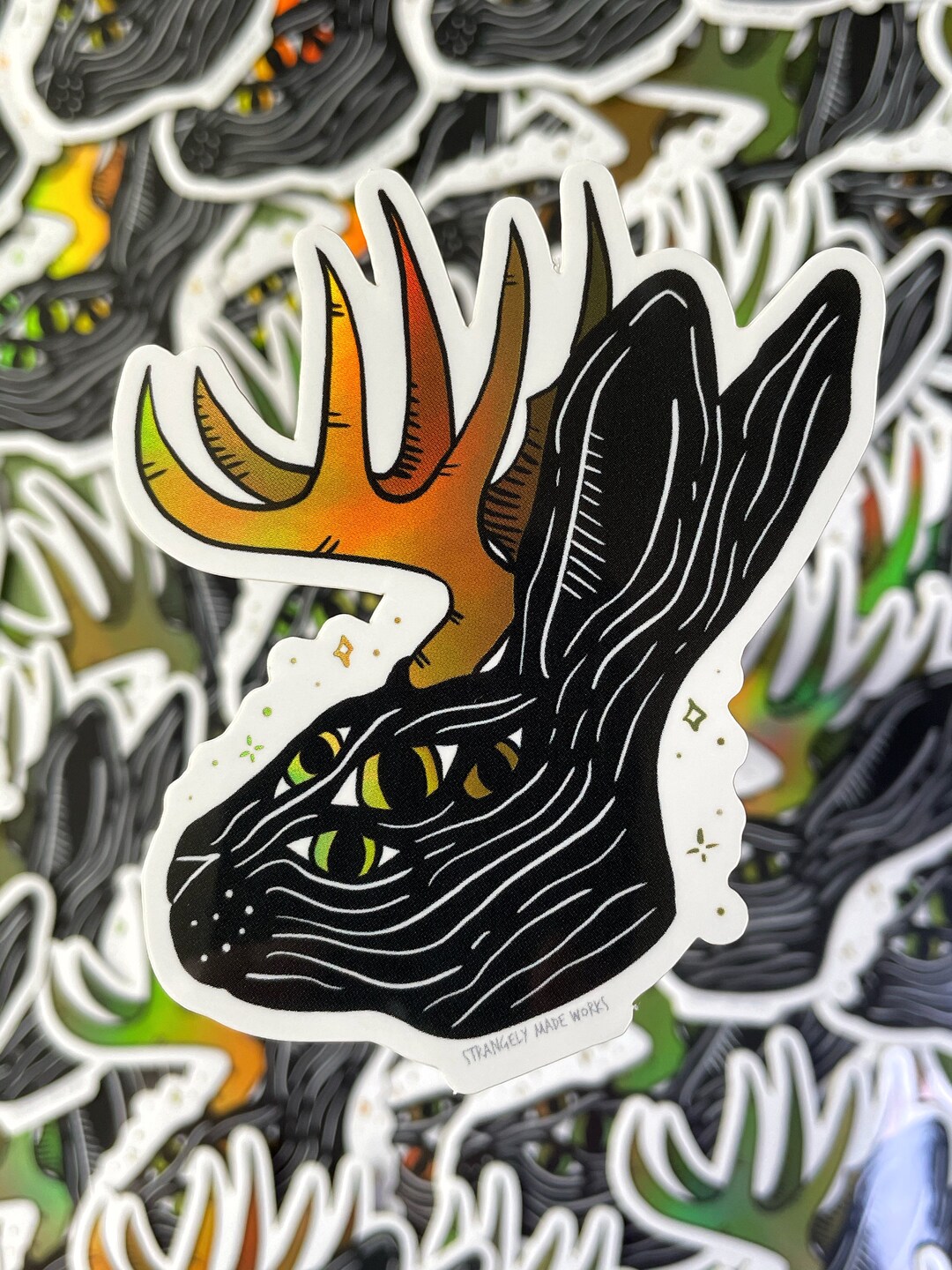 The Watcher Sticker, Holographic Sticker, Jackalope Sticker, Laptop ...