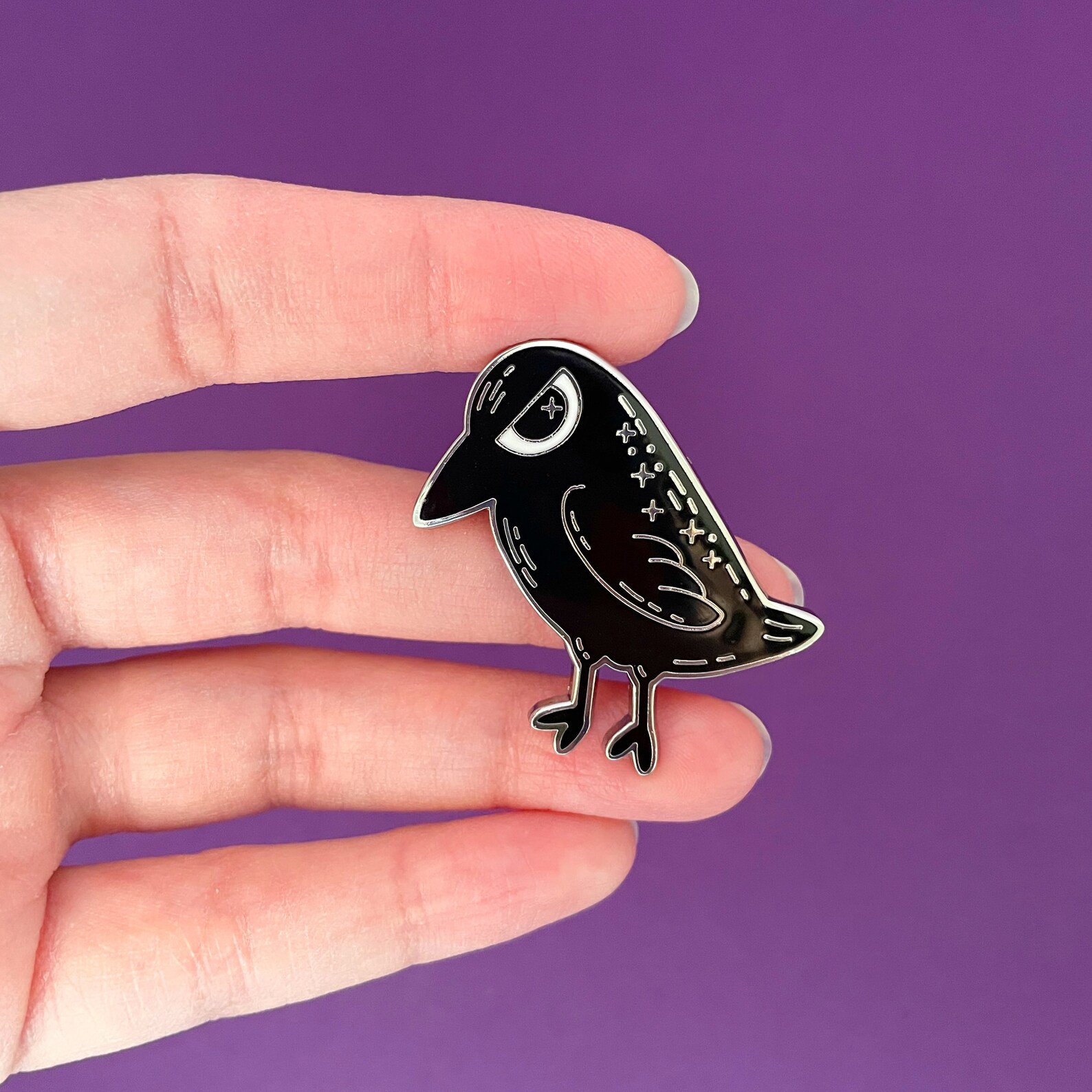 Crow Pin Enamel Pin Hard Enamel - Etsy