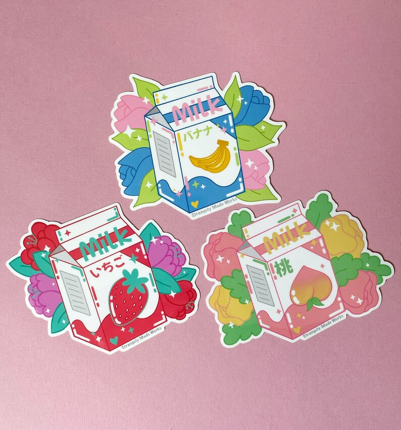 Kawaii Milk Sticker Cute Japanese Aesthetic Sticker - Etsy