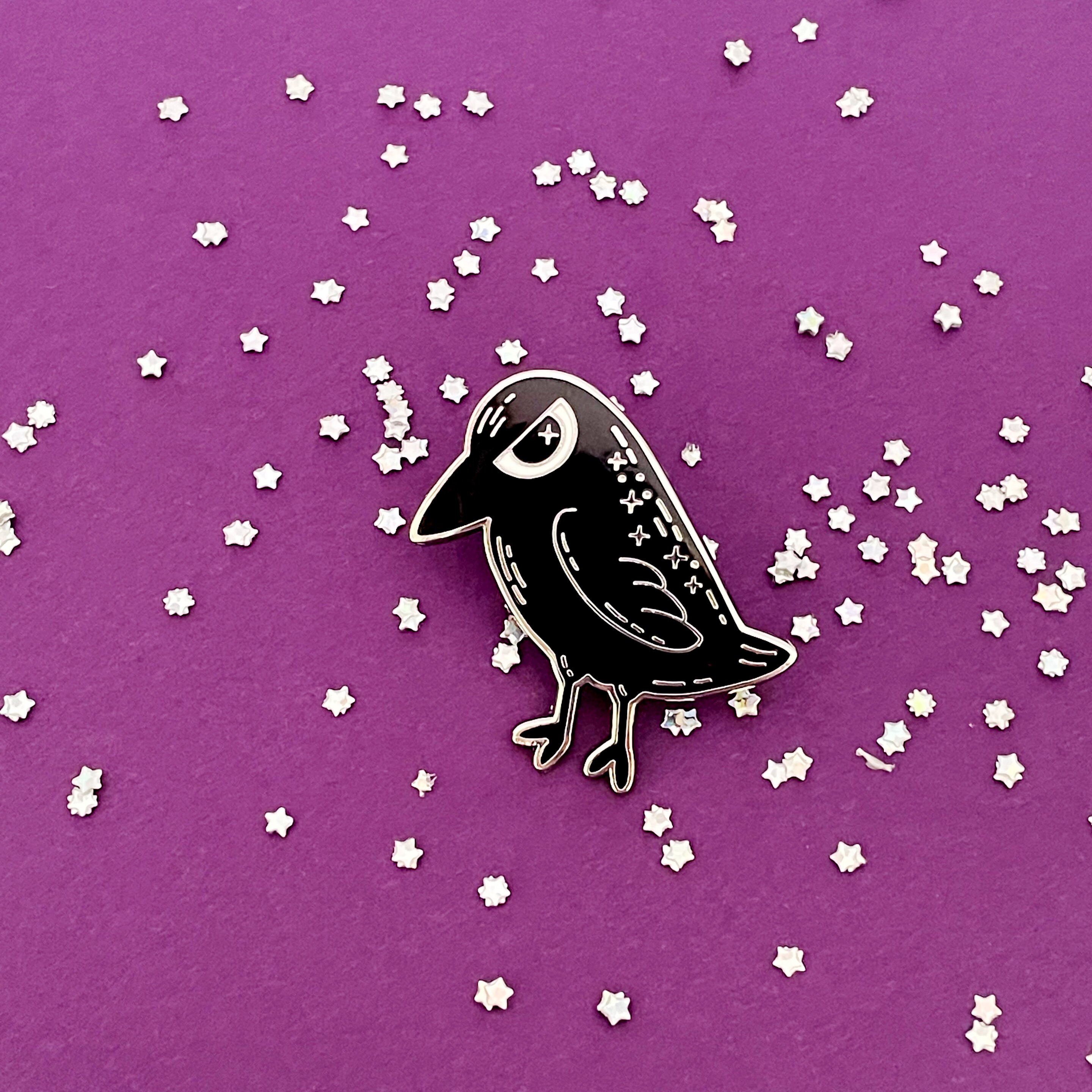 Crow Pin Enamel Pin Hard Enamel - Etsy