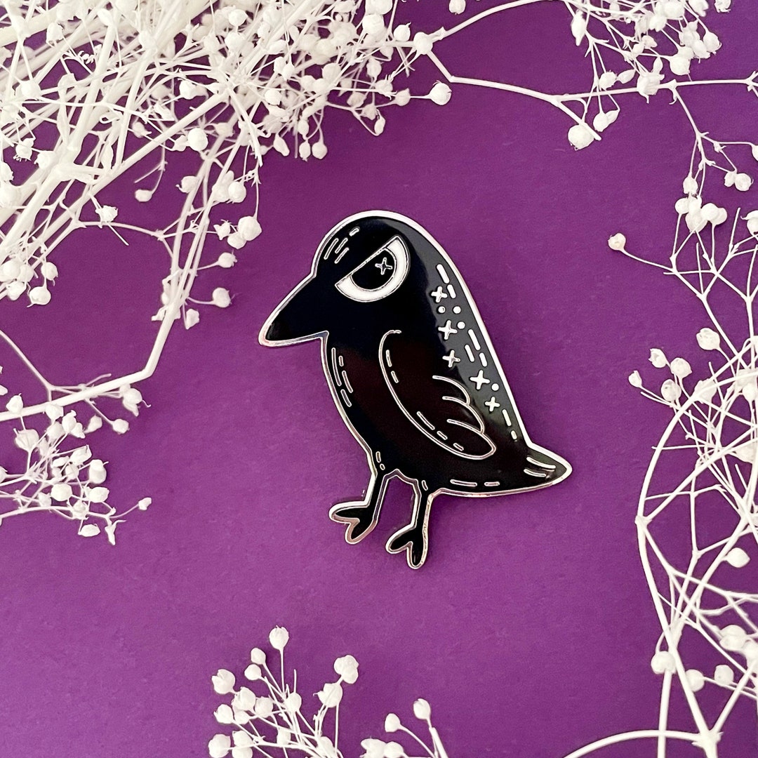 Crow Pin Enamel Pin, Hard Enamel - Etsy