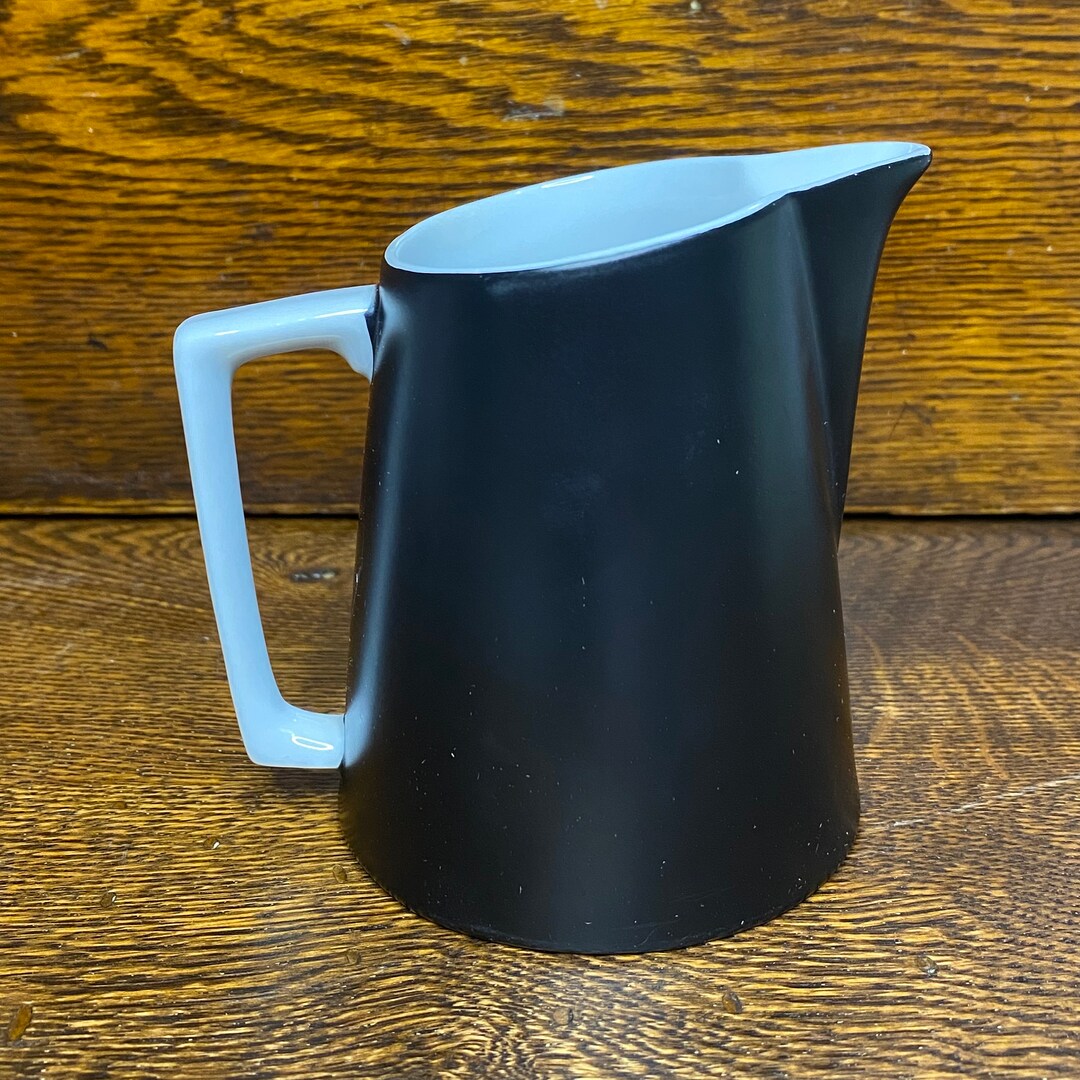 Mid-century Black and White Creamer / Sauce Server - Etsy